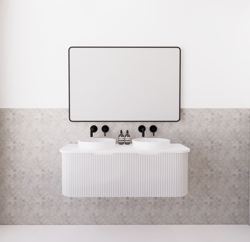 Riva Bergen Matte White Wall Hung Vanity